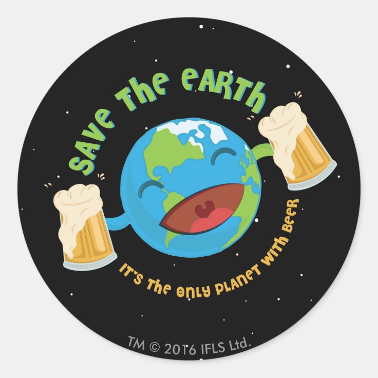 Save The Earth Classic Round Sticker | Zazzle
