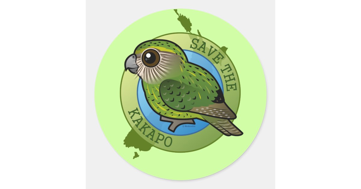Save the Kakapo Classic Round Sticker | Zazzle