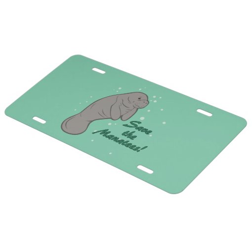 Save The Manatees! License Plate | Zazzle