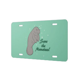 Save The Manatees! License Plate | Zazzle