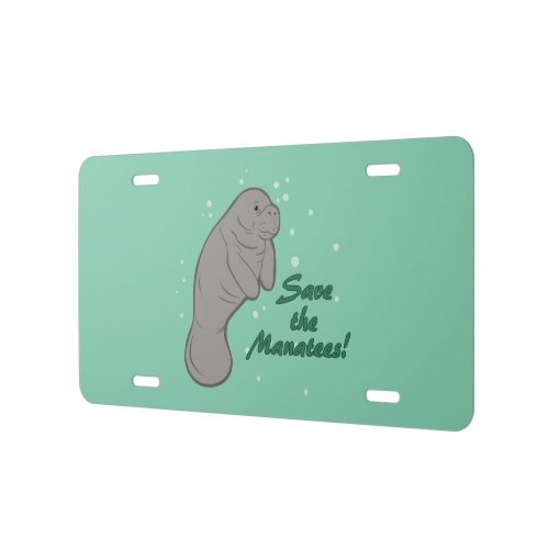 Save The Manatees! License Plate | Zazzle
