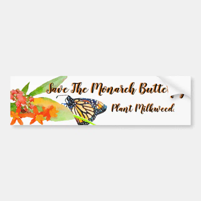 Save The Monarch Butterfly. Bumper Sticker | Zazzle