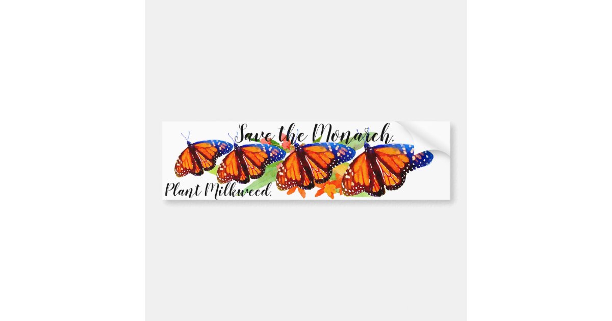 Save The Monarch Butterfly Bumper Sticker | Zazzle
