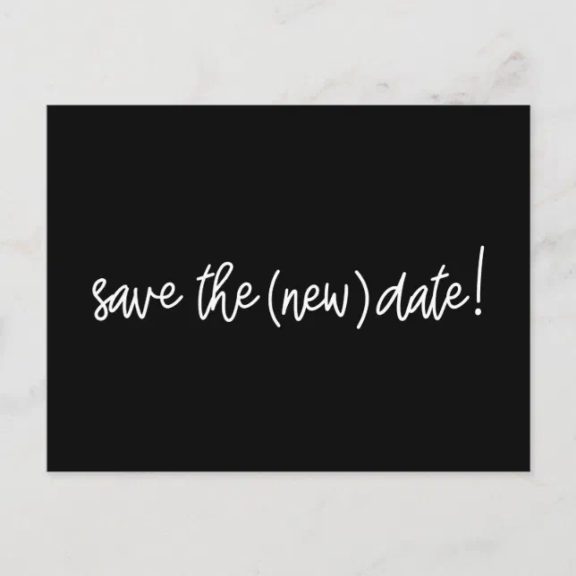 Save the new date Wedding date update Postcard | Zazzle
