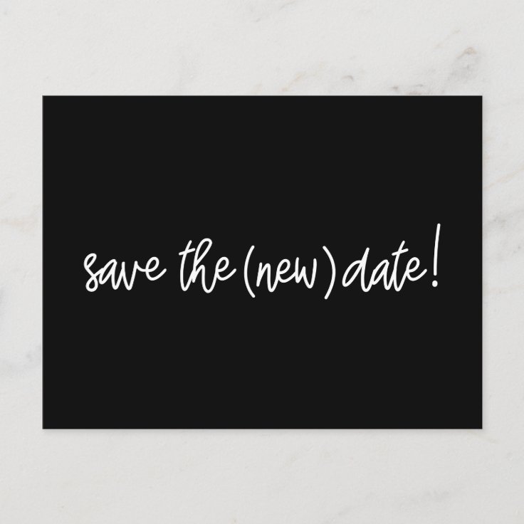 Save the new date Wedding date update Postcard | Zazzle