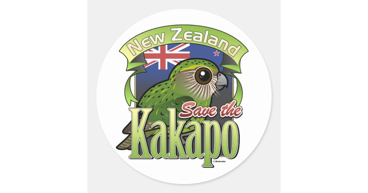 Save the New Zealand Kakapo Classic Round Sticker | Zazzle