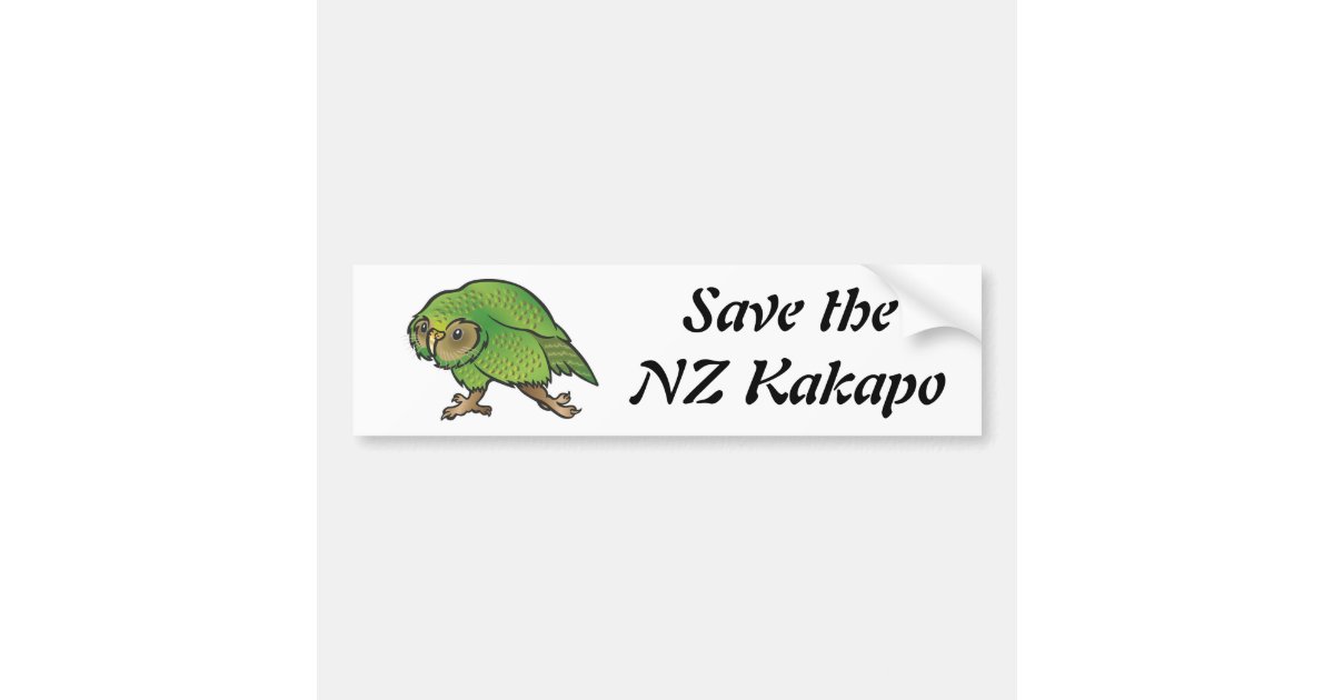 Save the NZ Kakapo – Bumper Sticker | Zazzle