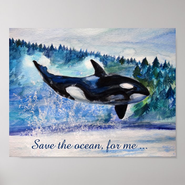 Save the ocean whale Poster | Zazzle.com