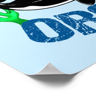 Save the Orcas Cute Blue Poster | Zazzle