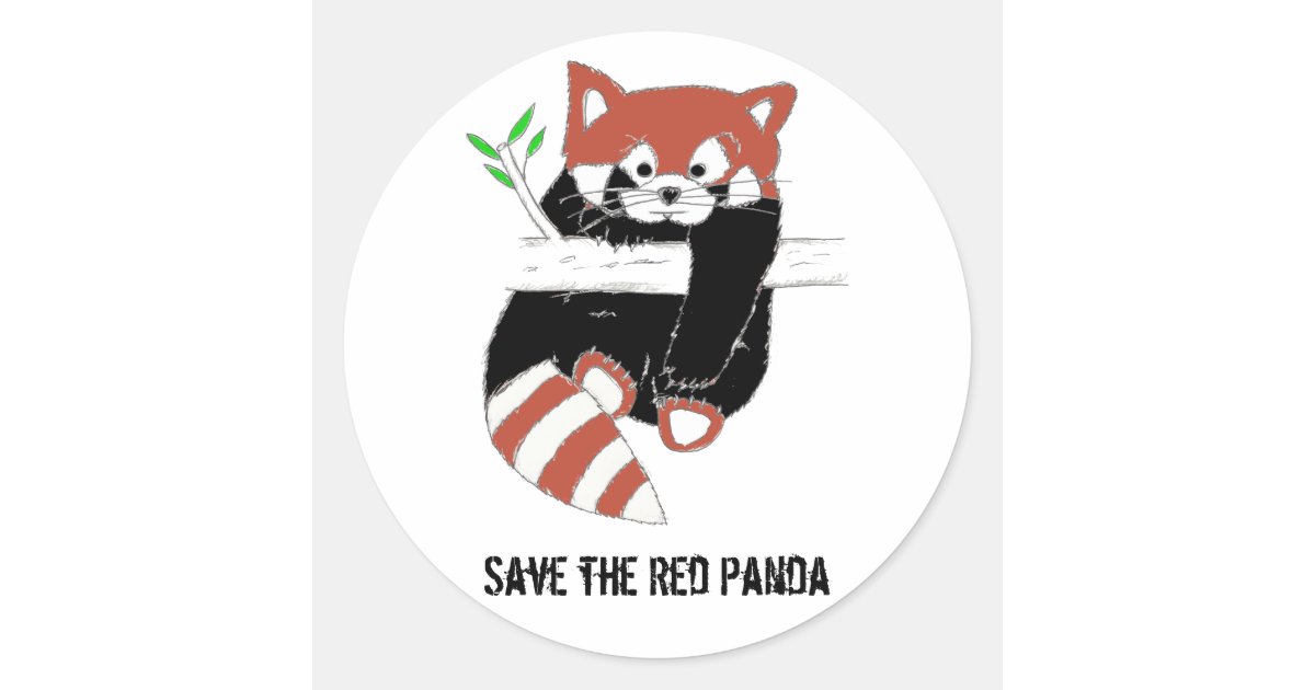 Save the Red Panda aka FireFox Classic Round Sticker | Zazzle