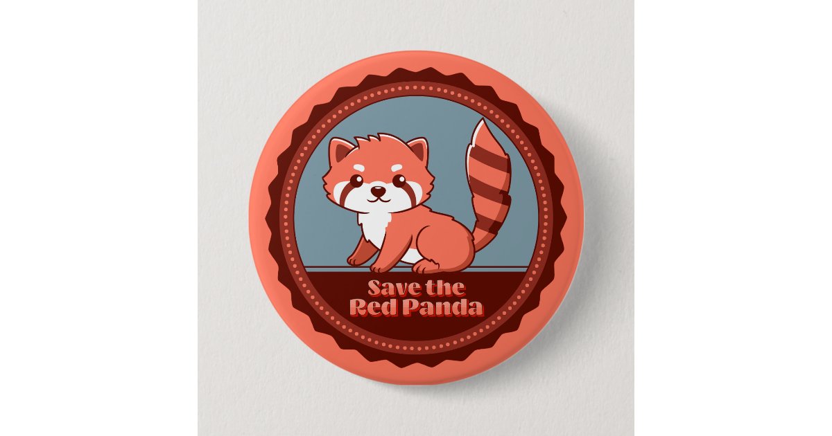 Save the Red Panda Button | Zazzle