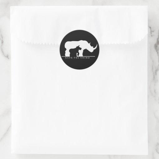 Save The Rhino Classic Round Sticker | Zazzle