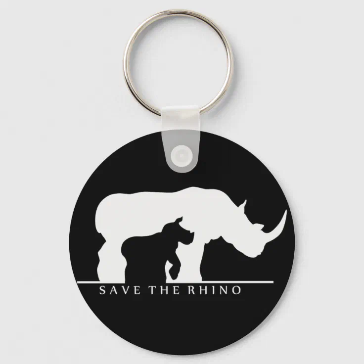 Save The Rhino Keychain | Zazzle