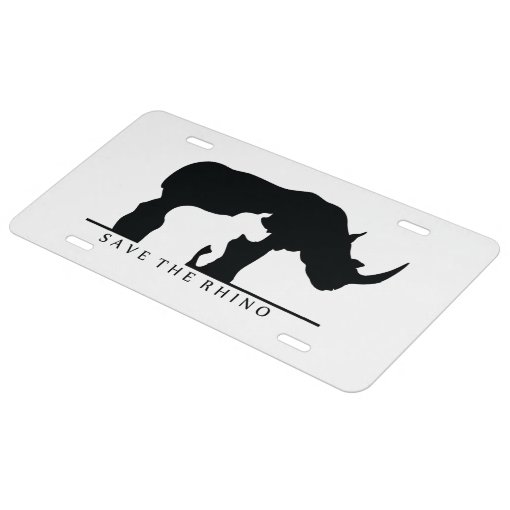 Save The Rhino License Plate | Zazzle