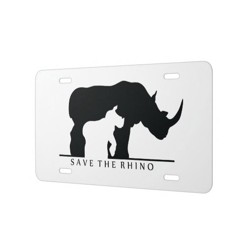 Save The Rhino License Plate | Zazzle