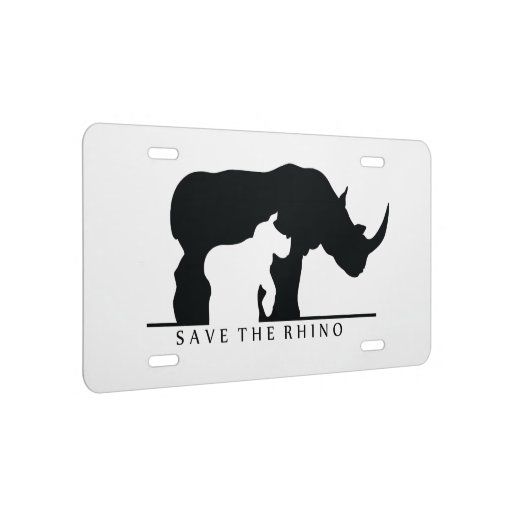 Save The Rhino License Plate | Zazzle