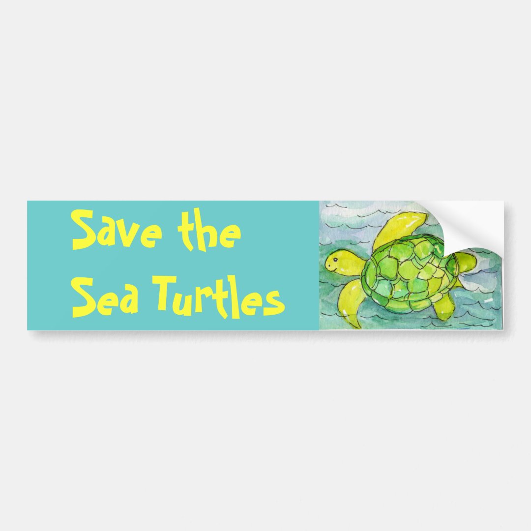 Save the Sea Turtles Bumper Sticker | Zazzle