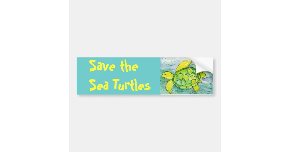 Save the Sea Turtles Bumper Sticker | Zazzle