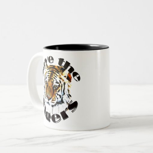 Save the Tigers Two-Tone Coffee Mug | Zazzle