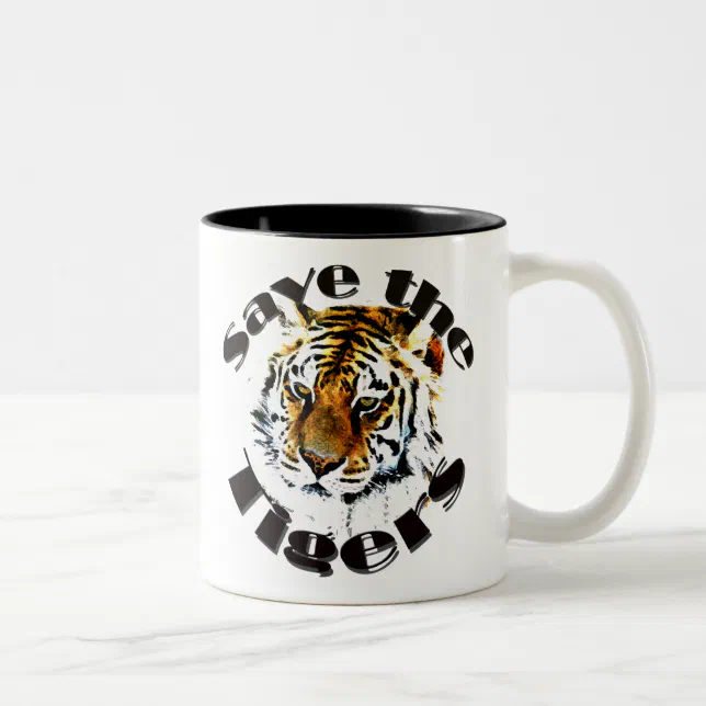 Save the Tigers Two-Tone Coffee Mug | Zazzle