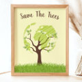 Save The Trees Ecology Environmental Eco Poster | Zazzle
