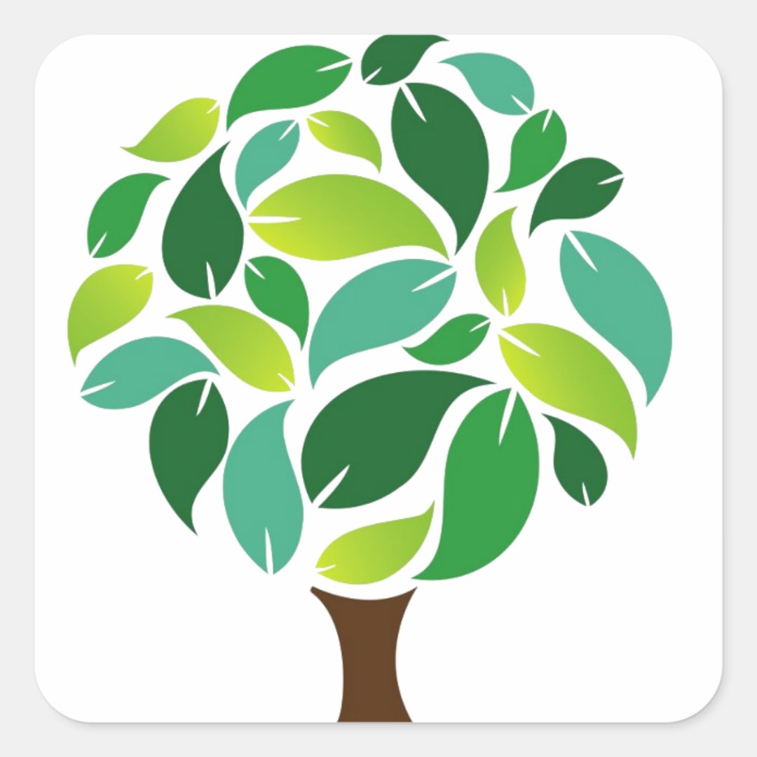 Save the trees square sticker | Zazzle