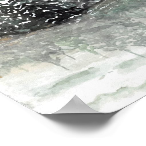 Save The Trees Watercolor Pine Forest Eco Poster | Zazzle