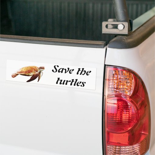 Save the turtles bumper sticker | Zazzle