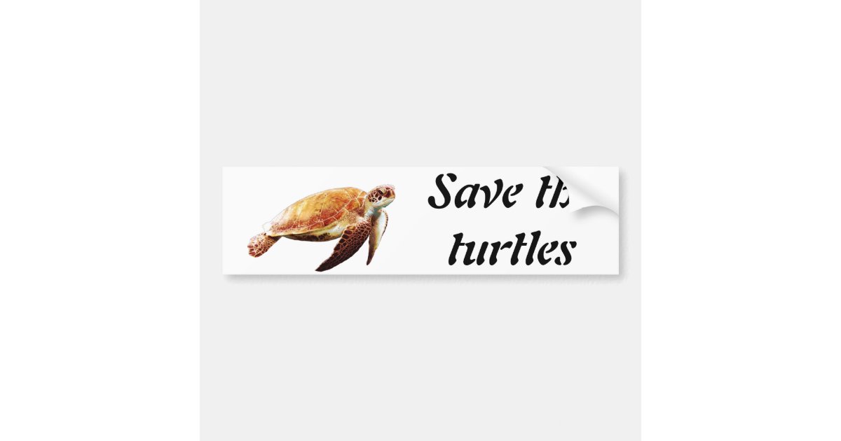 Save the turtles bumper sticker | Zazzle