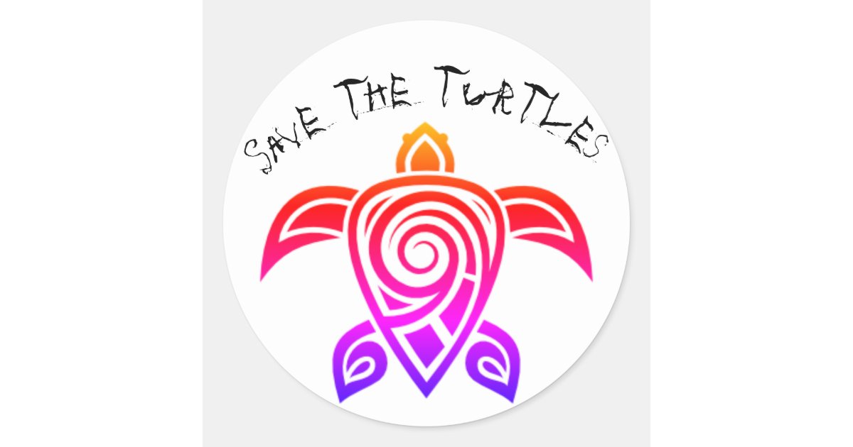 Save the turtles classic round sticker | Zazzle