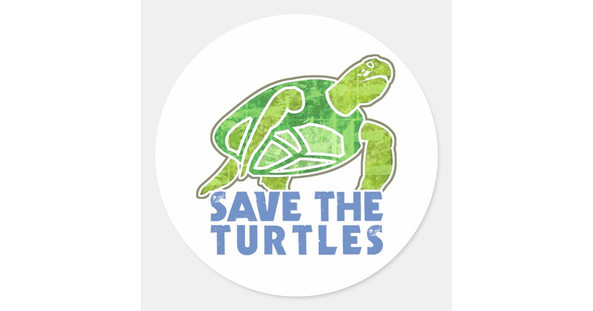Save the Turtles Classic Round Sticker | Zazzle.com