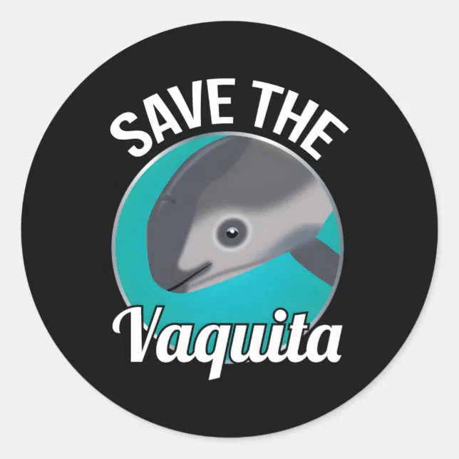Save The Vaquita Rare Porpoise Cochito Classic Round Sticker | Zazzle