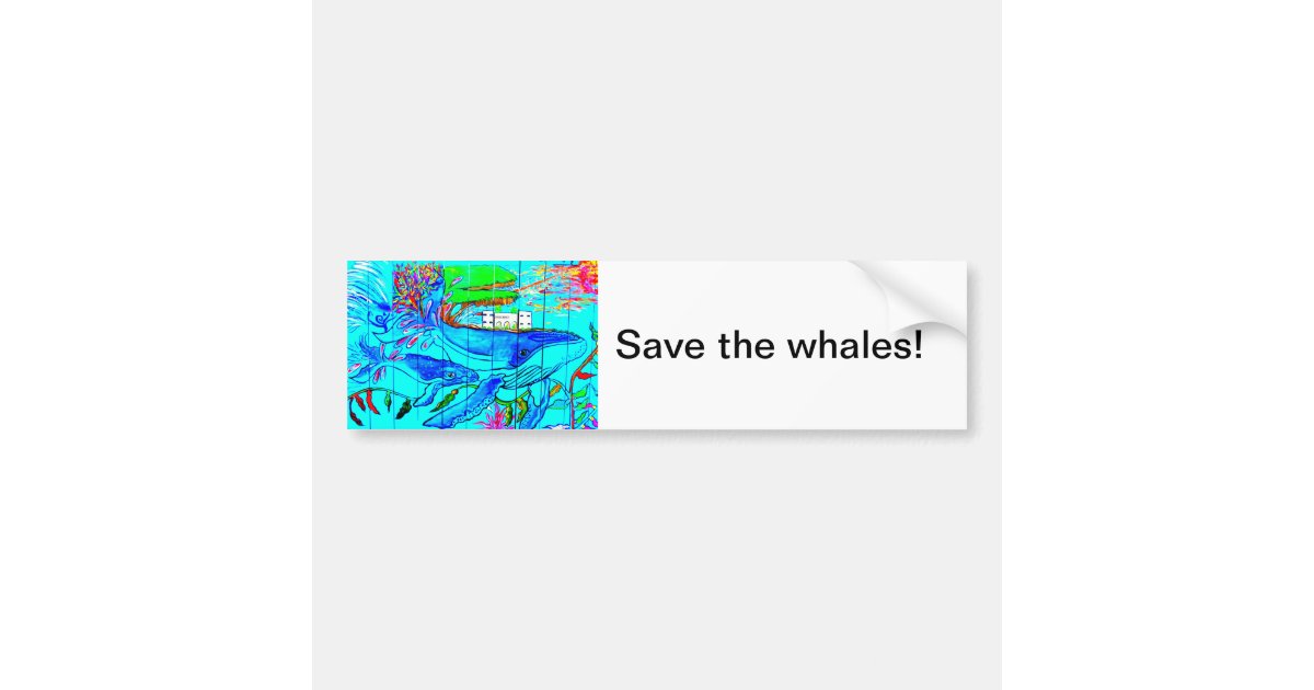 save the whales bumper sticker | Zazzle