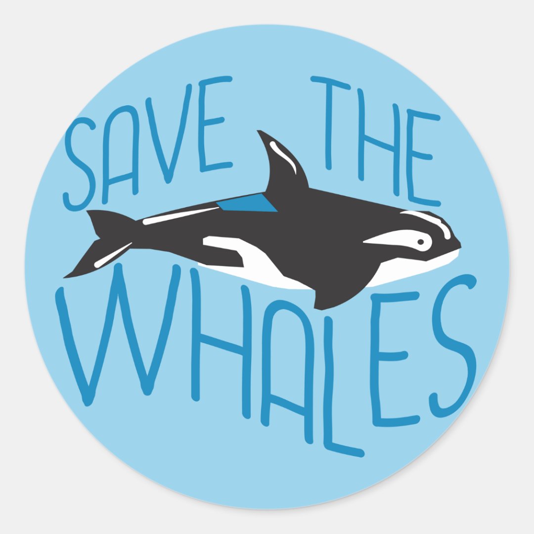 Save the Whales Classic Round Sticker | Zazzle