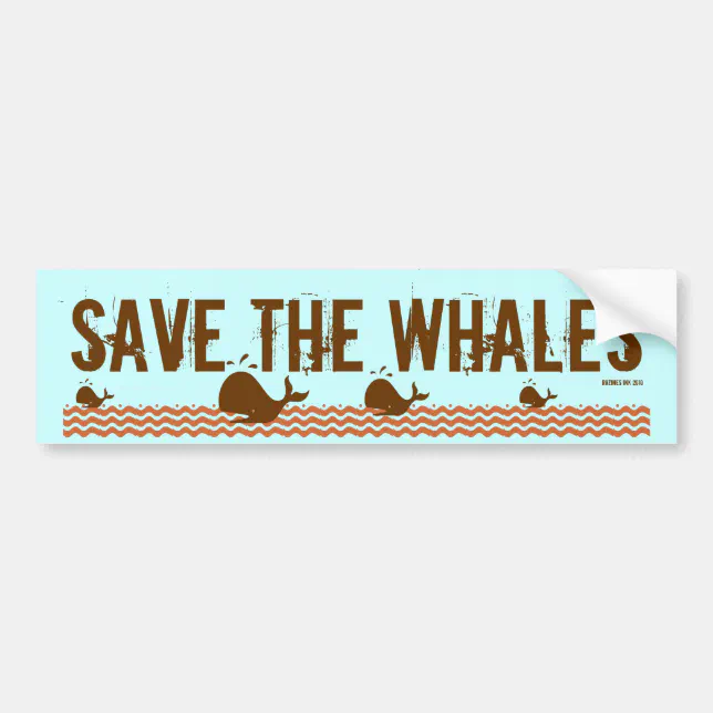 Save The Whales - Environmentally Conscious Bumper Sticker | Zazzle