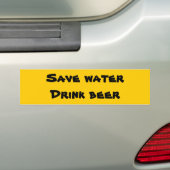 Save Water - Drink Beer Bumper Sticker | Zazzle