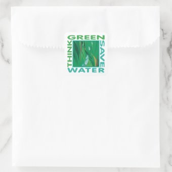 Save Water Square Sticker | Zazzle