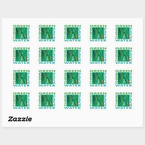 Save Water Square Sticker | Zazzle