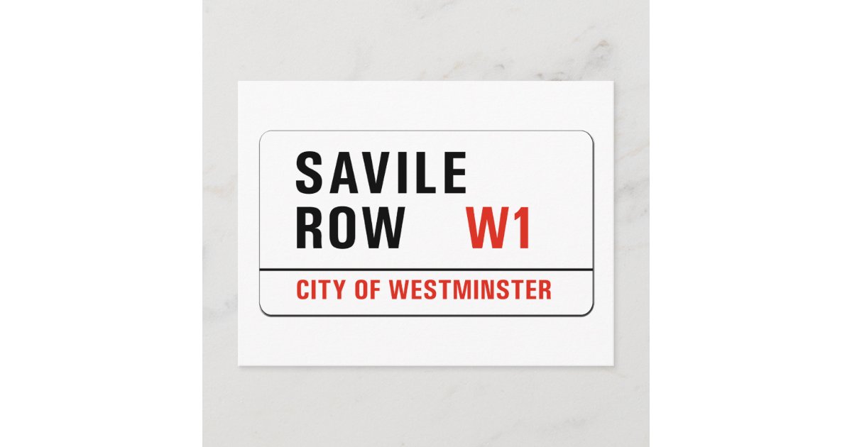 Savile Row, London Street Sign Postcard | Zazzle