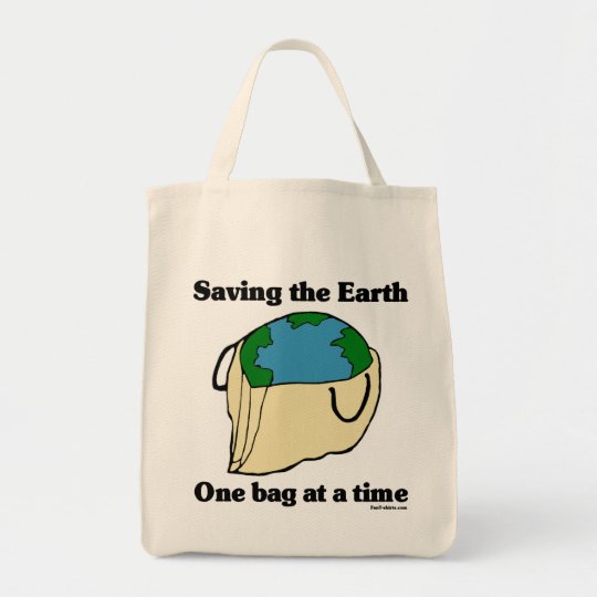 Saving the Earth Organic Tote Bag | Zazzle.com