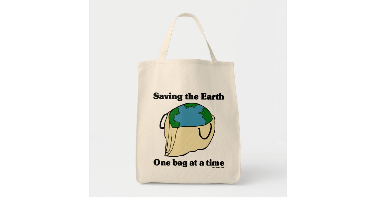 Saving the Earth Organic Tote Bag | Zazzle