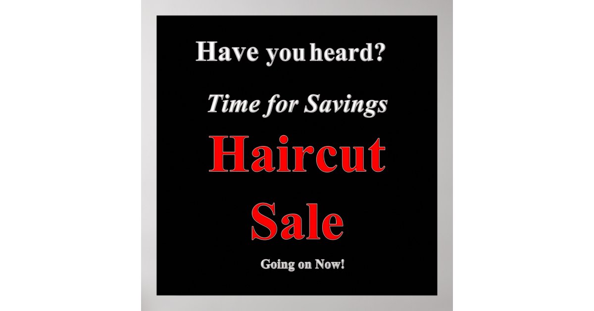 Savings Haircut Sale Poster Matte | Zazzle