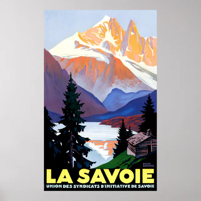 Savoie, French Alps, Mountain, Vintage travel Poster | Zazzle