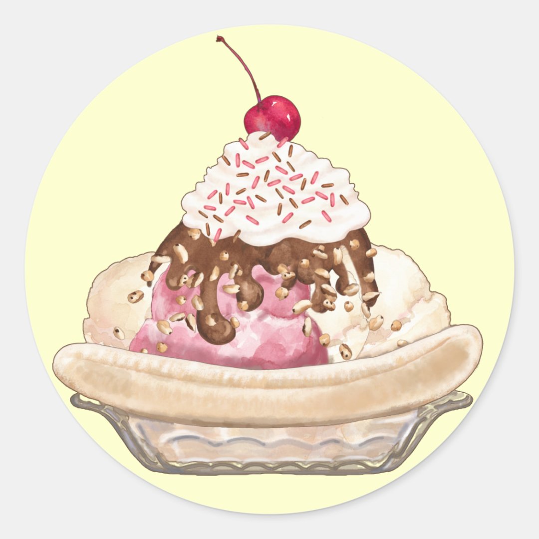 Savory Stickers - Ice Cream Sundae | Zazzle