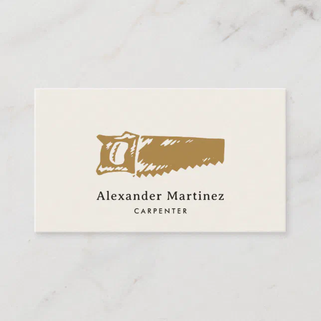 Saw Carpenter Woodworker Lumberjack Handyman Business Card | Zazzle
