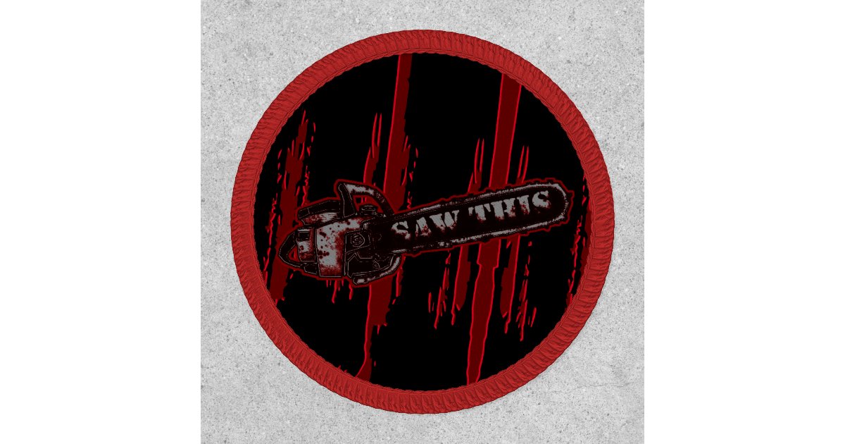 SAW THIS Red Drip Patch | Zazzle
