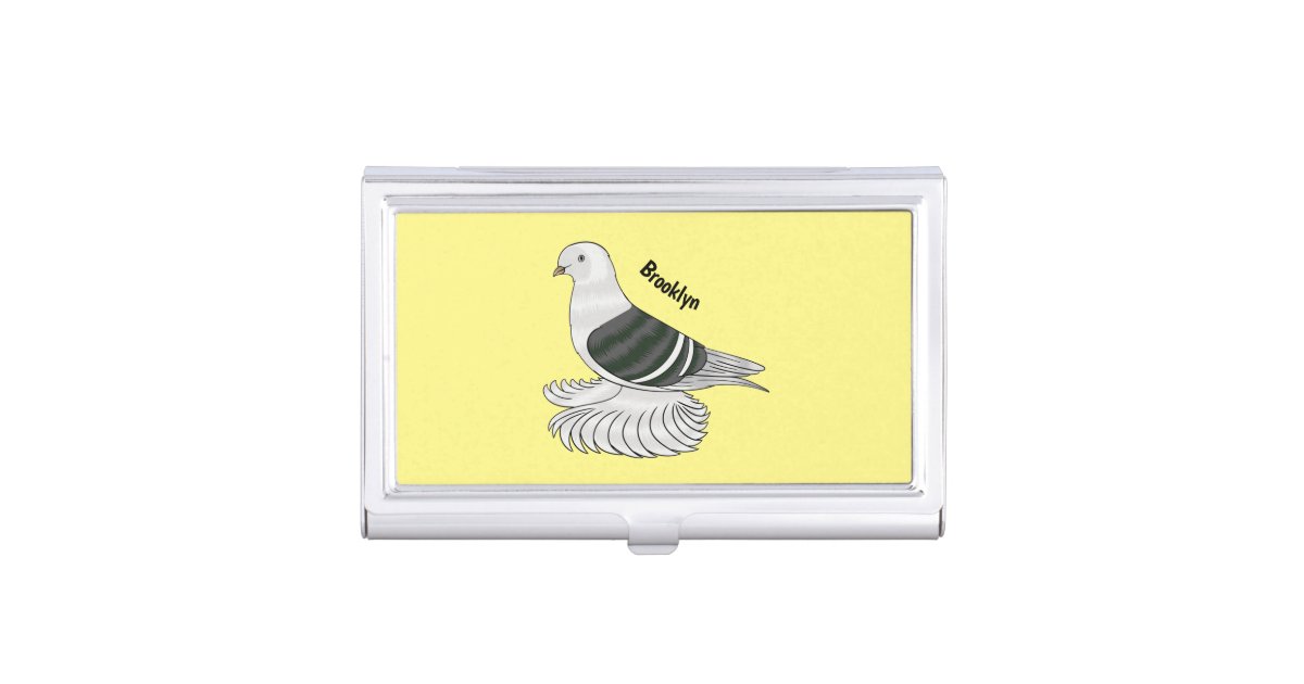 Saxon Shield pigeon bird cartoon illustration Business Card Case | Zazzle