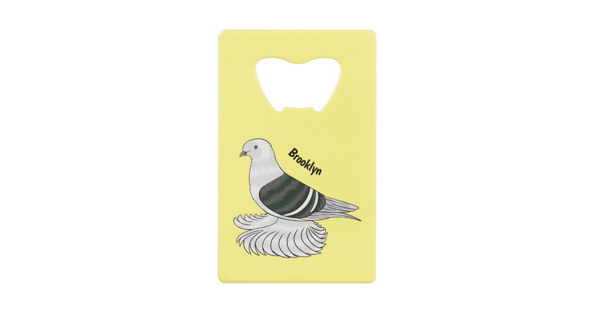 Saxon Shield pigeon bird cartoon illustration Credit Card Bottle Opener ...