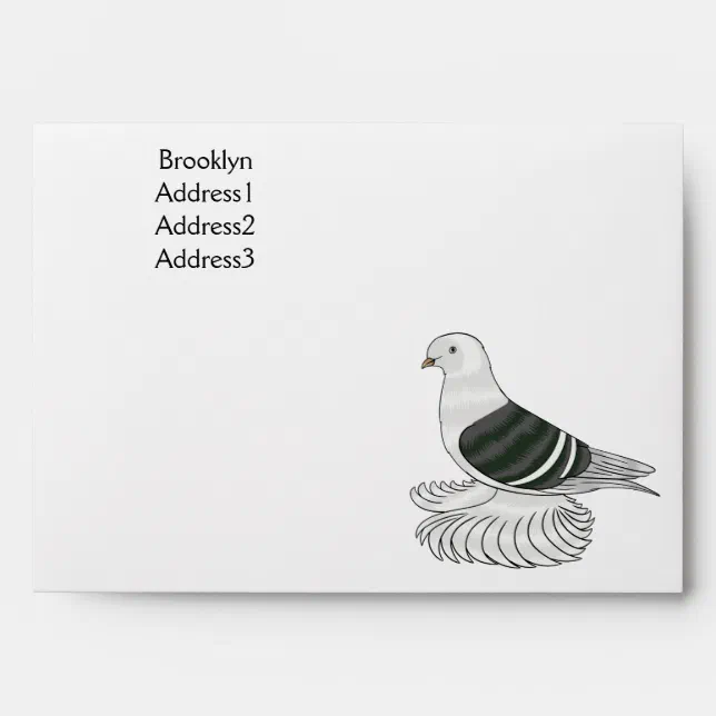 Saxon Shield pigeon bird cartoon illustration Envelope | Zazzle