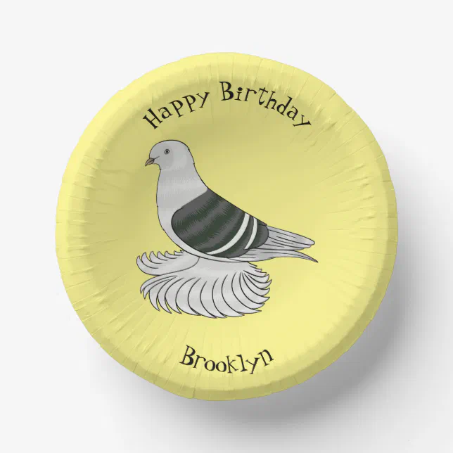 Saxon Shield pigeon bird cartoon illustration Paper Bowls | Zazzle